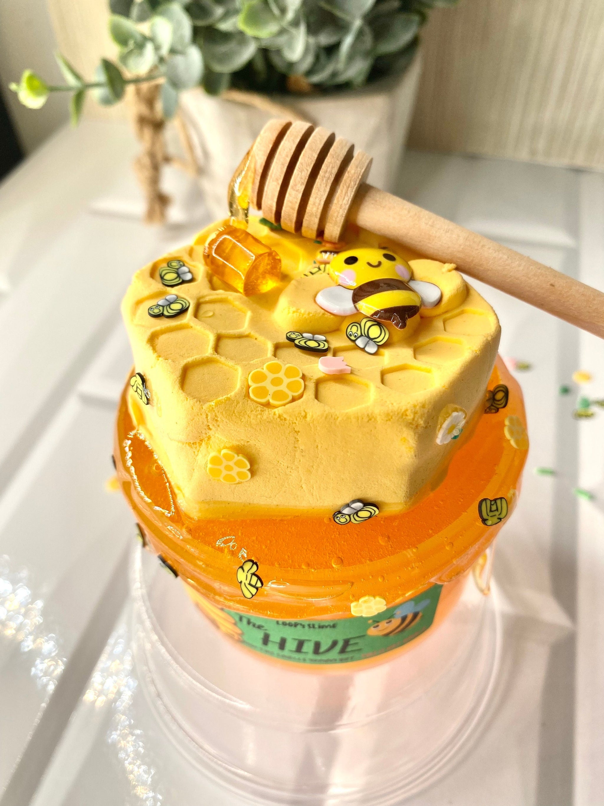DIY Bee Hive Slime, jelly, clay, sprinkles, charms, slime shop, gift i ...