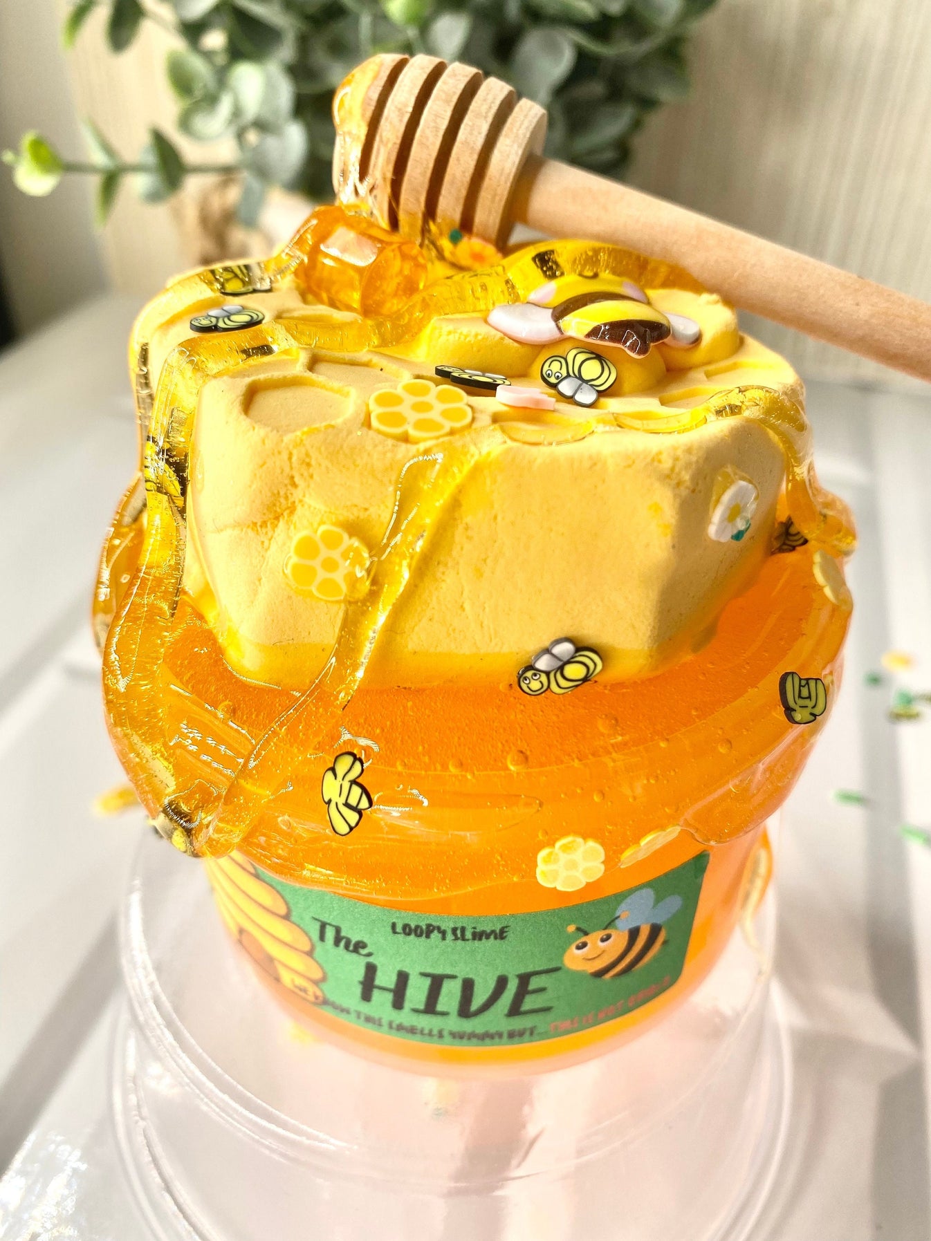 DIY Bee Hive Slime, jelly, clay, sprinkles, charms, slime shop, gift i ...